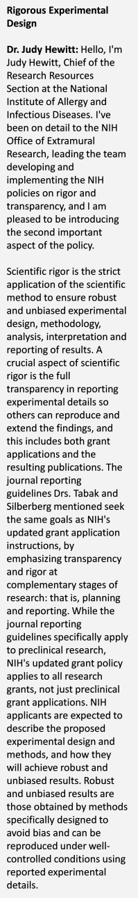 NIH Policy: Rigor and Transparency - Module 1